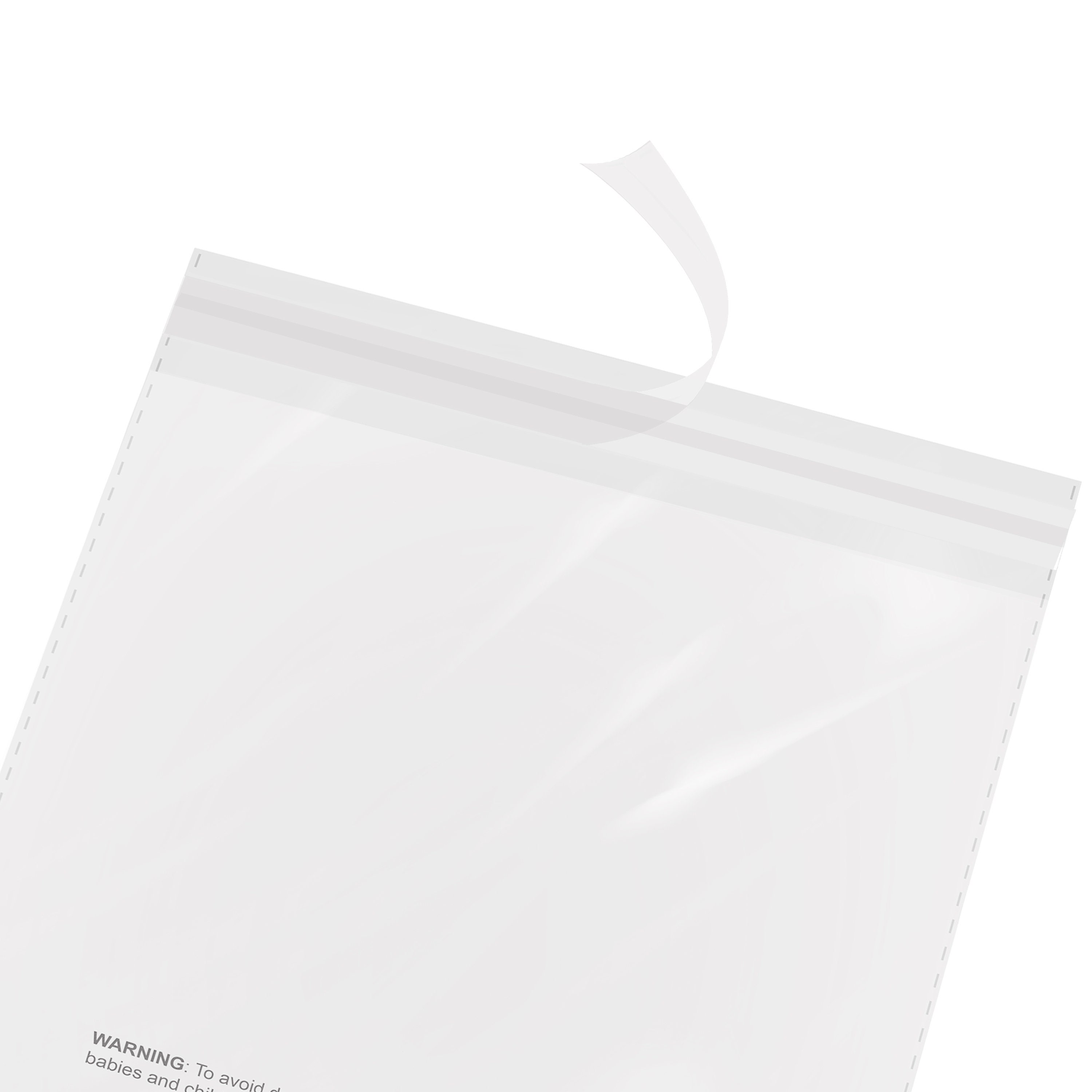 1.5 Mil (one-side) Clear Flat Polypropylene Plastic Poly Bags With ...