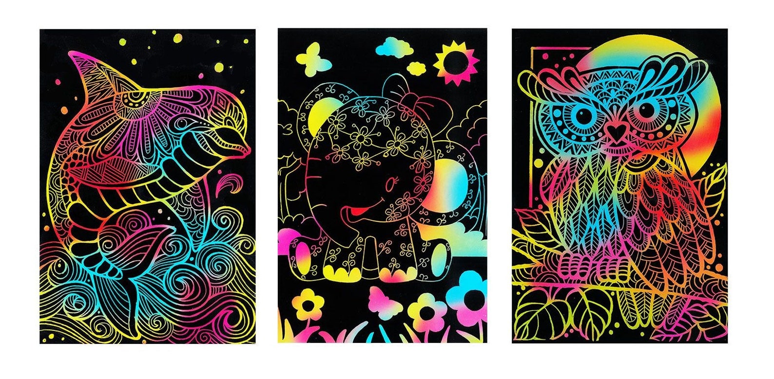 30 Sheet Scratch Art Rainbow Paper Scratchboard Classroom Art | Etsy