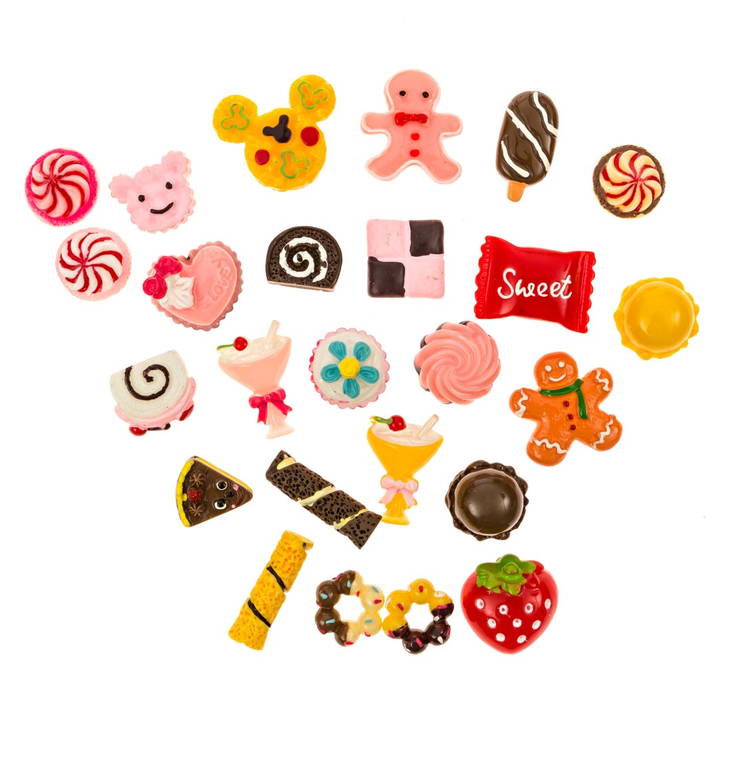 Variety Pack of Mixed Miniature Sweet Kawaii Candy Flatback Resin ...