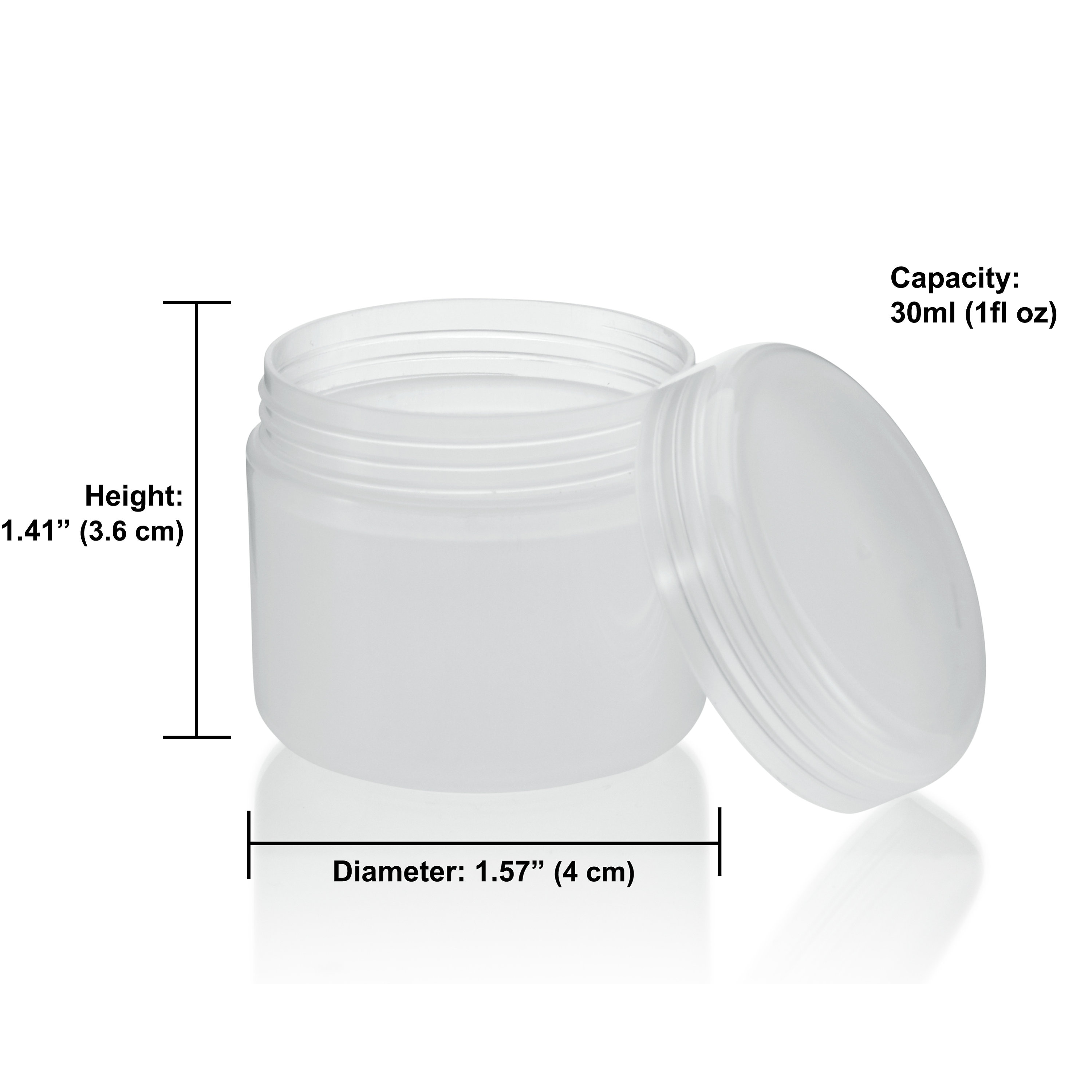 24 Pack White Translucent Cosmetic Plastic Jars W Lids N Sealing Discs ...