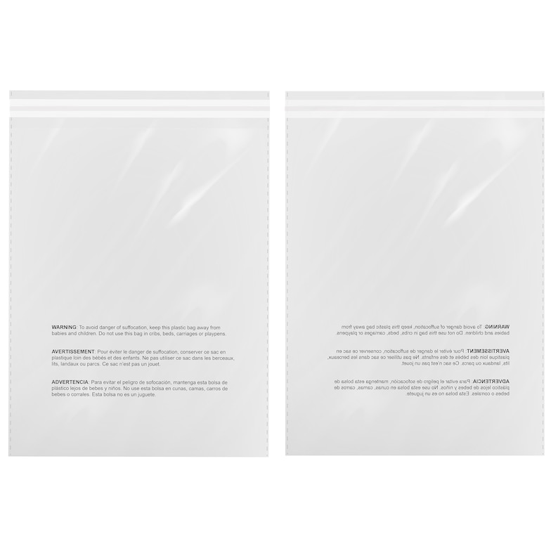 1.5 Mil (one-side) Clear Flat Polypropylene Plastic Poly Bags With ...