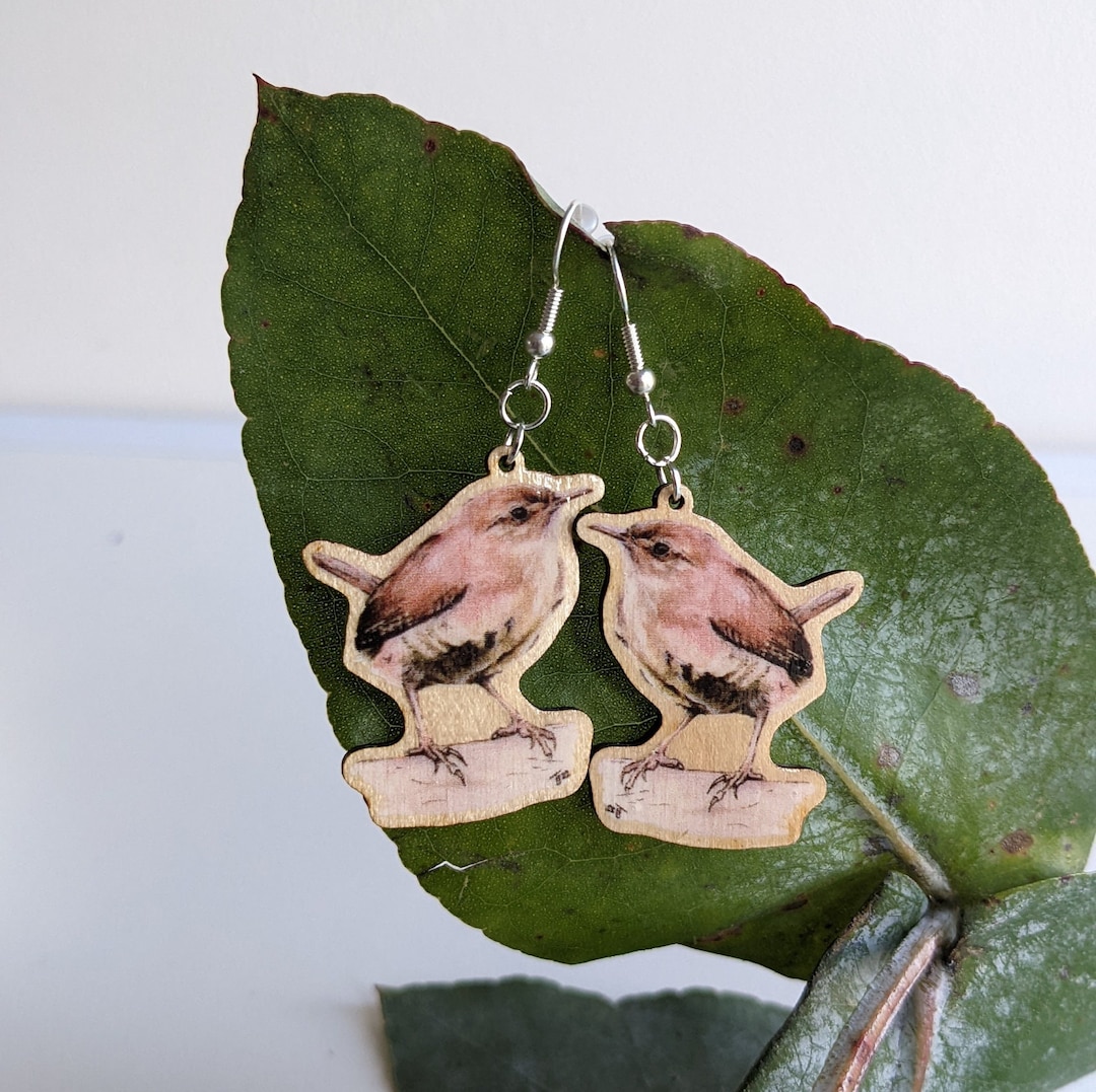 Surgical Steel Laser Cut Jenny Wren Earrings/ Unusual / - Etsy