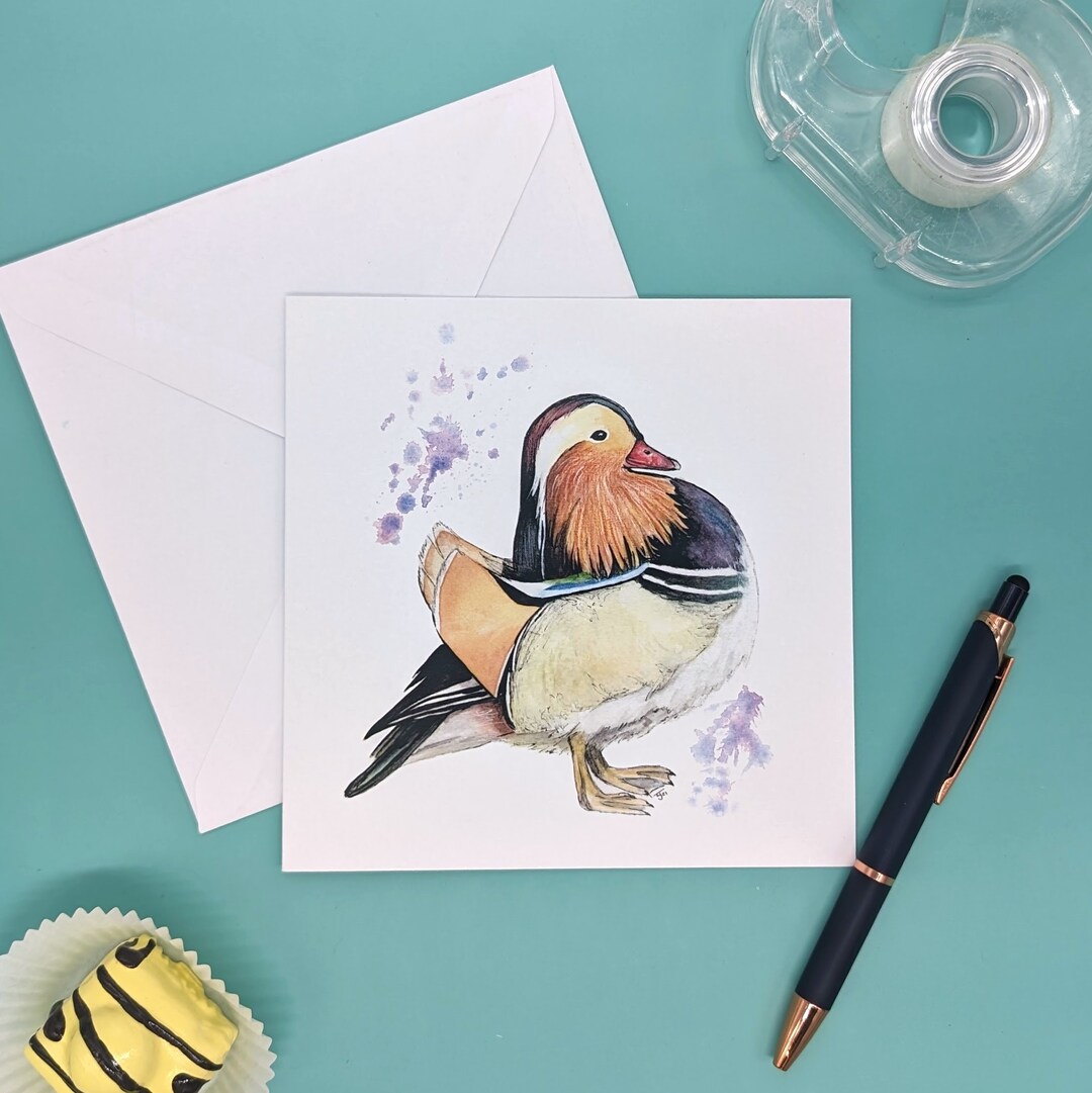 Mandarin Duck Blank Greetings Card Featuring ''fancy Boi'' Original ...