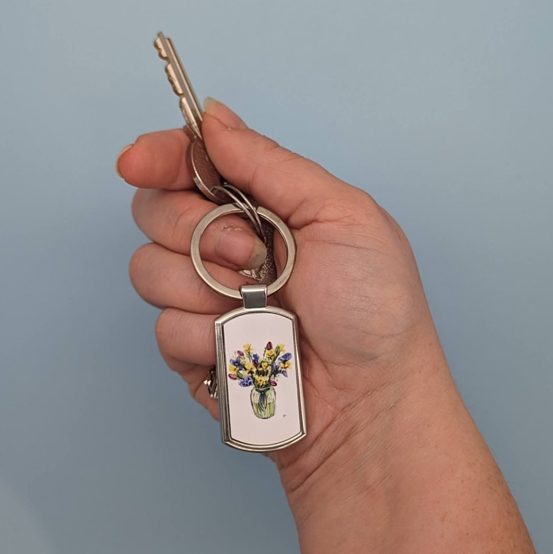 Floral Keyring: Spring Flowers Watercolor Art - Gift Boxed - Etsy