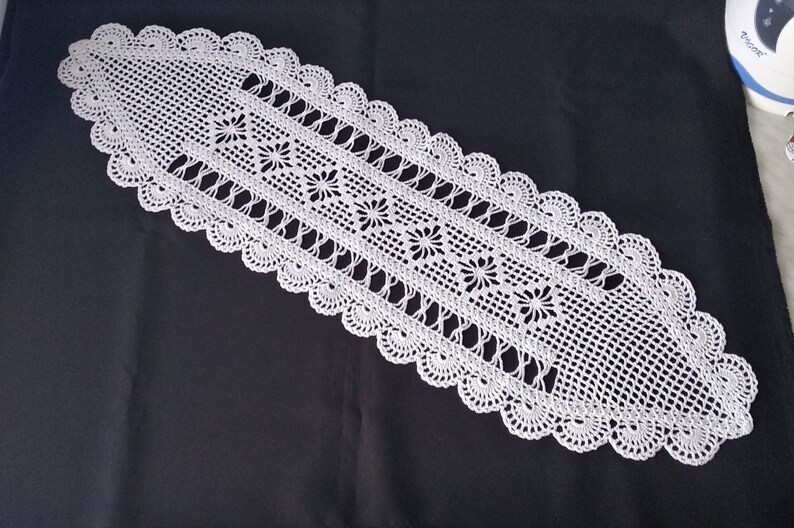 White Long Crochet Doily Oval Doilies Home Decor White - Etsy