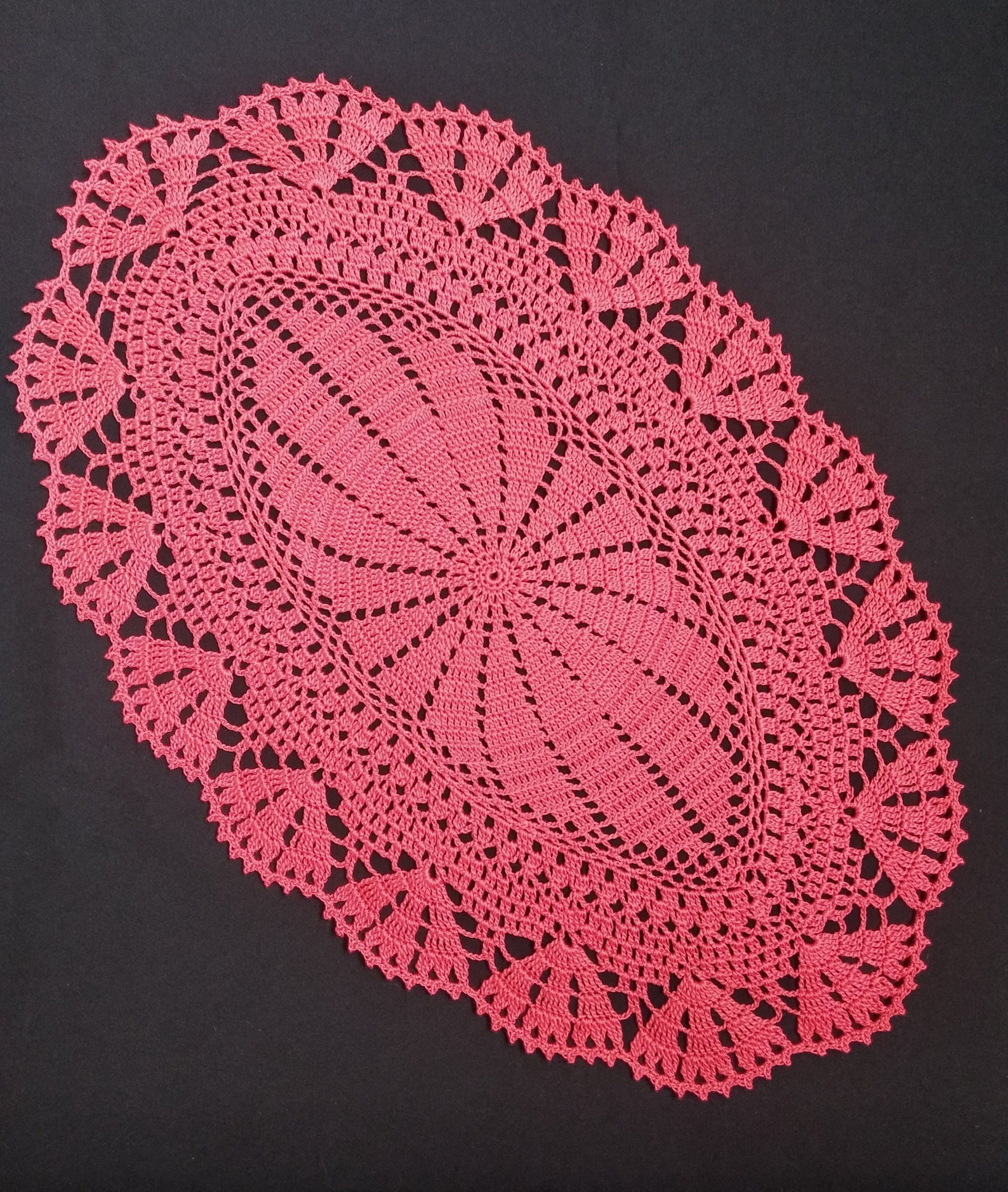 Ready to Ship Crochet Doily-oval Doilies-сoral Crochet - Etsy