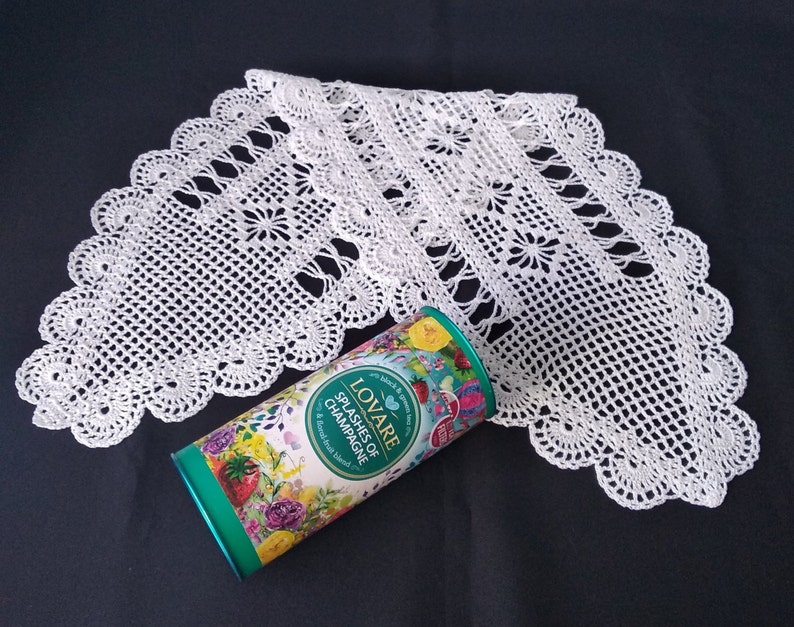 White Long Crochet Doily Oval Doilies Home Decor White - Etsy