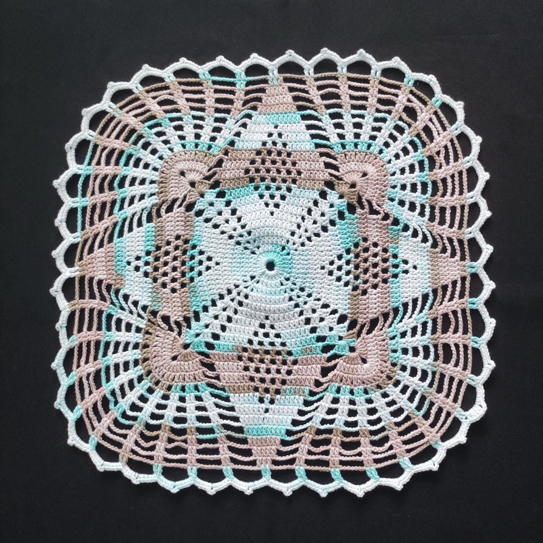 Crochet Doily—square Doilies - Square Doily—home Decor -melange Crochet ...