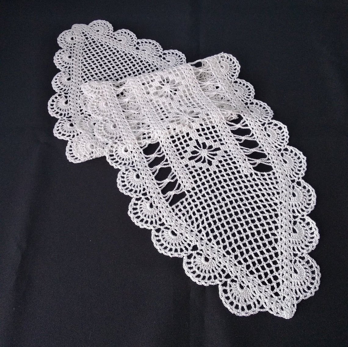 White Long Crochet Doily Oval Doilies Home Decor White - Etsy