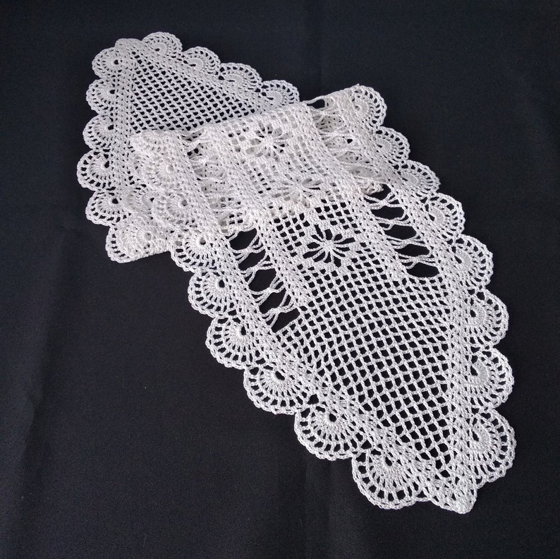 White Long Crochet Doily Oval Doilies Home Decor White - Etsy