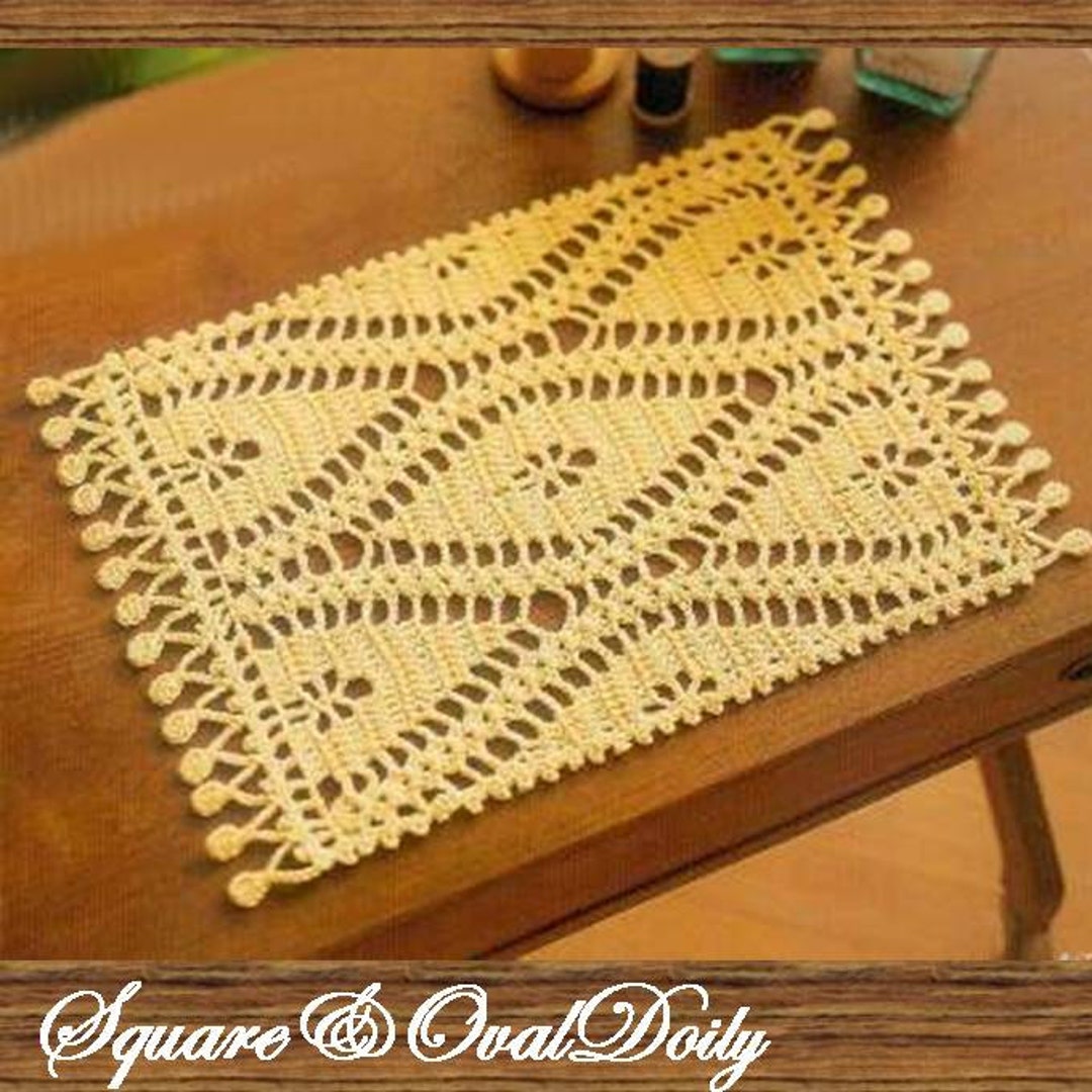 Crochet Doily - Square Doilies - Yellow Doily - Home Decor - Crochet ...