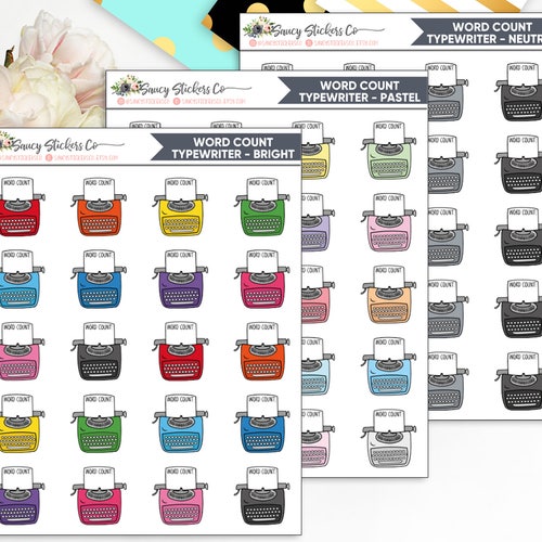 Typewriter Word Count Tracker Writer Planner Stickers - Etsy