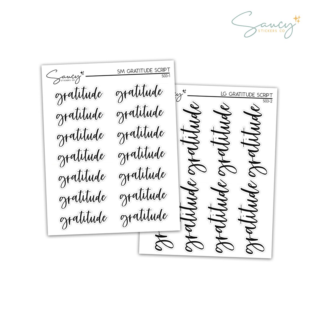 Gratitude Scripts | Journaling | Bullet Journal Stickers | Journal ...