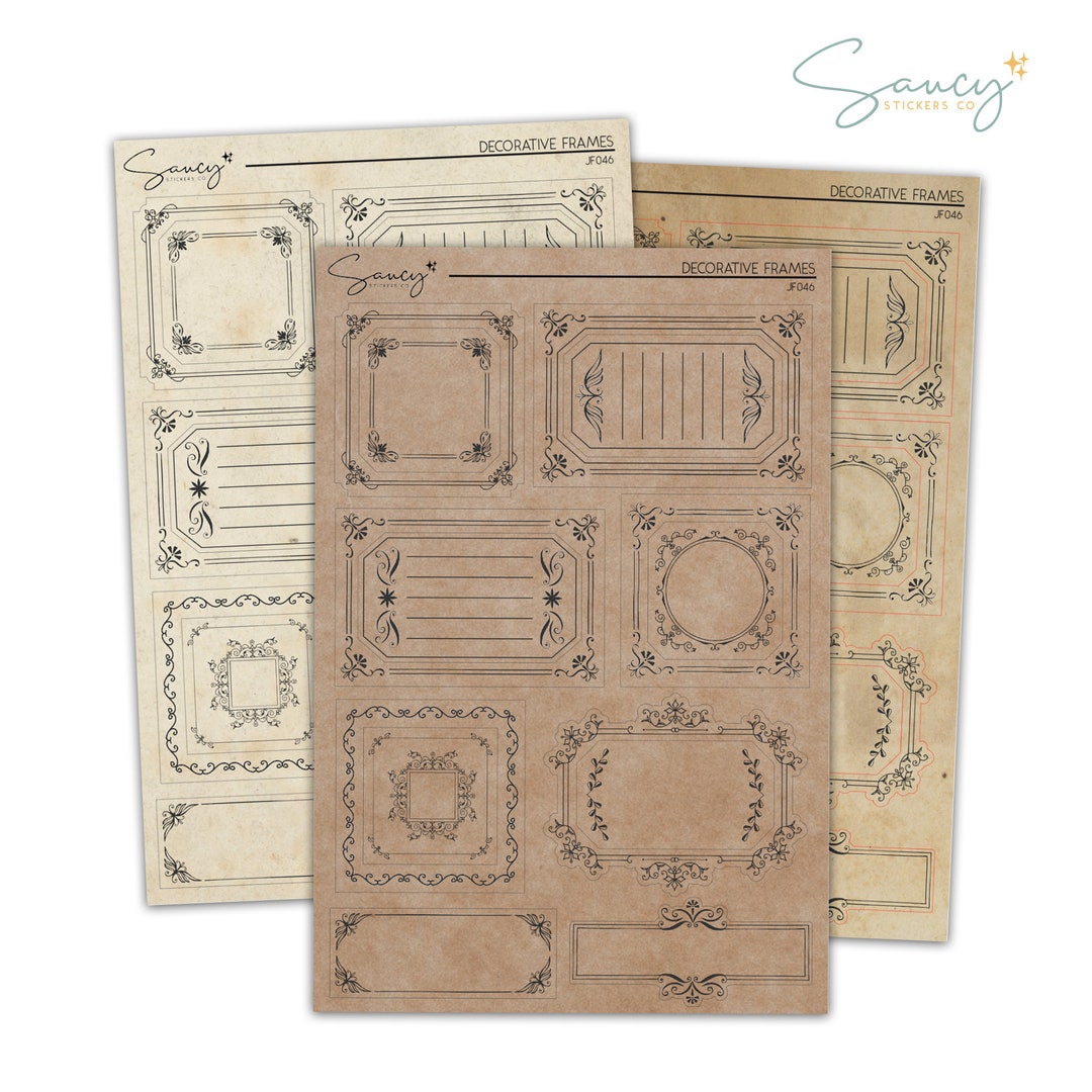 Decorative Frames | Journaling | Sticker Kit | Bullet Journal Stickers ...
