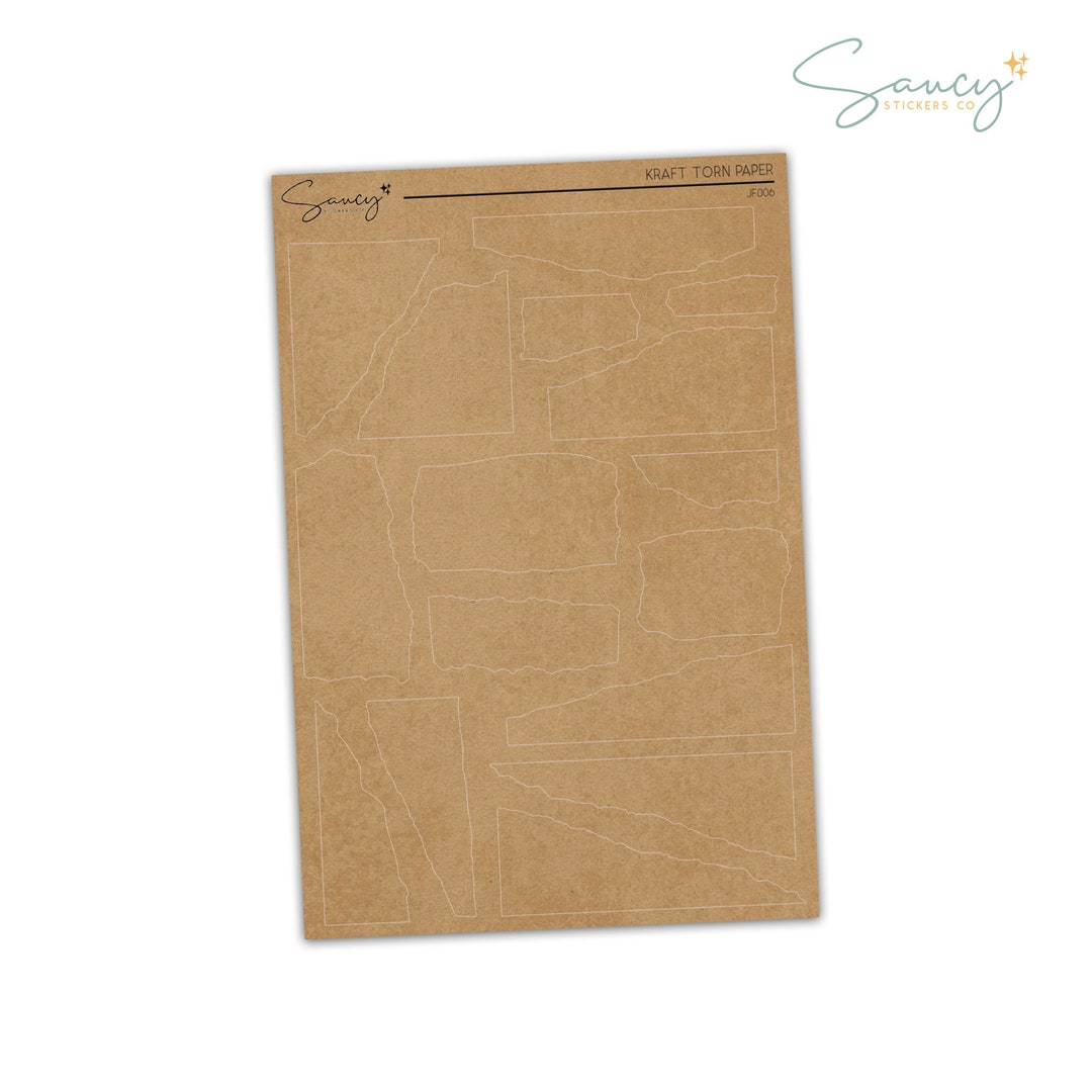 Kraft Torn Paper Journaling Sticker Kit Bullet Journal Stickers Journal ...