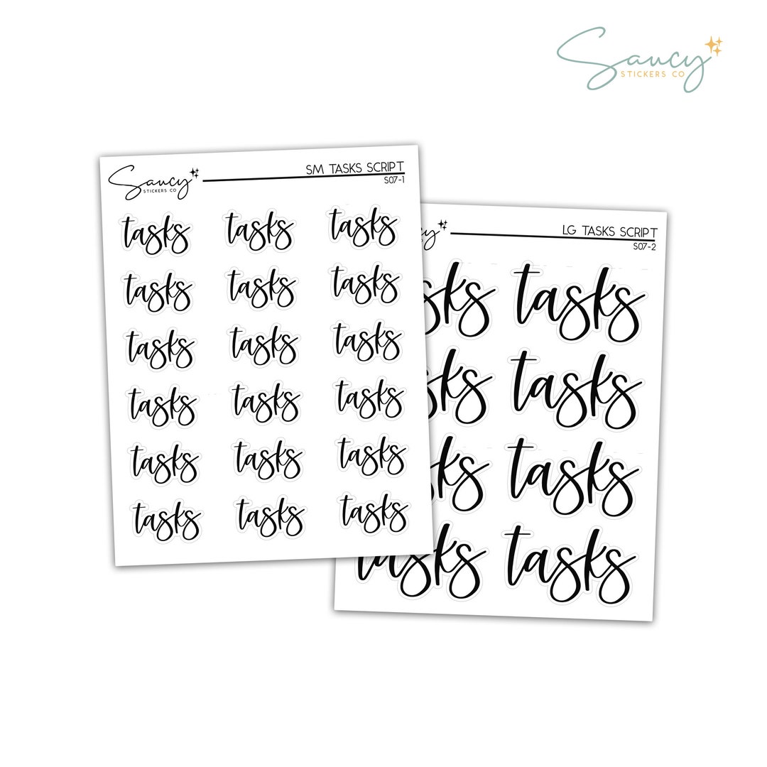 Tasks Scripts | Journaling | Bullet Journal Stickers | Journal Stickers ...