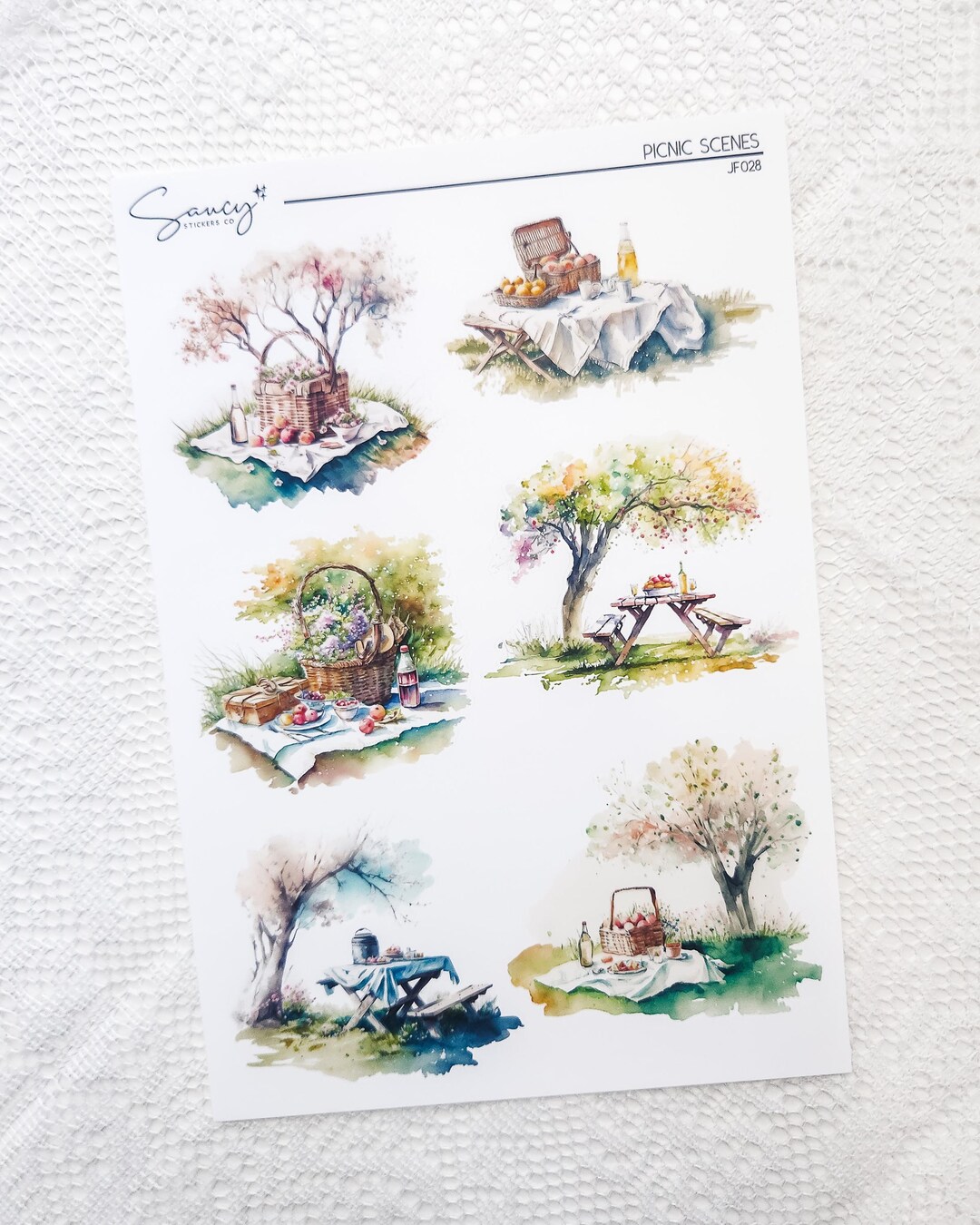 Picnic Scenes Stickers: Planner, Journal Stickers - Etsy