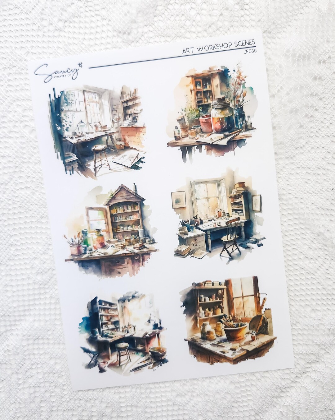 Art Workshop Scenes Stickers: Journaling Planner Stickers - Etsy