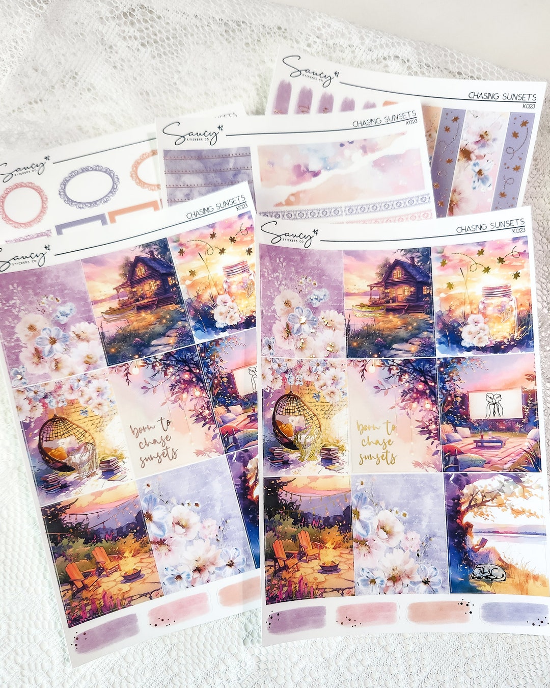 Chasing Sunsets | Foiled Weekly Planner Sticker Kit | Stickers ...
