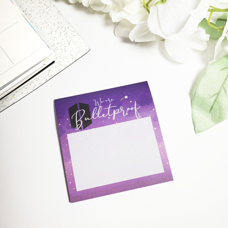 We Are Bulletproof Sticky Notes Note Pad Kpop Stationery - Etsy