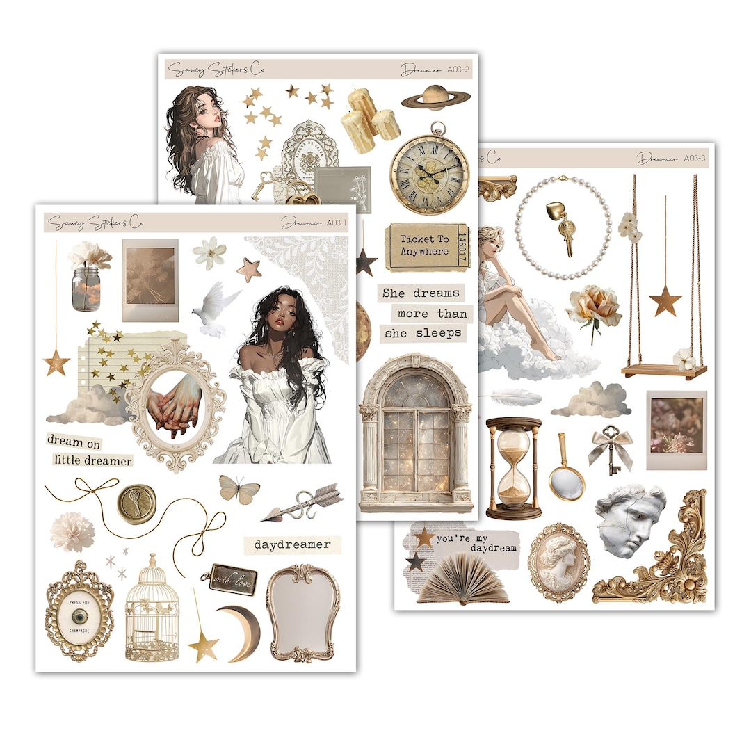 Dreamer Sticker Kit, Decorative Stickers for Journals, Planners, Junk ...