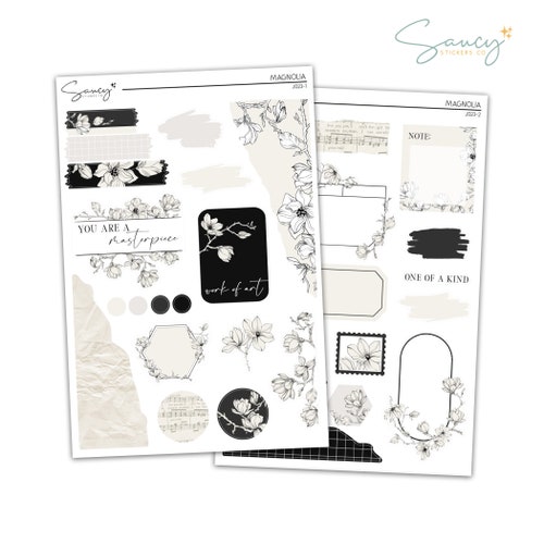 Floral Journal Sticker Kit Journaling Stickers Flower - Etsy