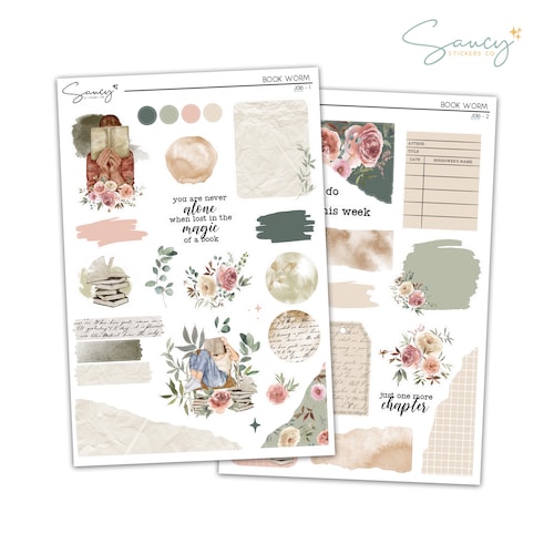 Floral Journal Sticker Kit Journaling Stickers Flower - Etsy