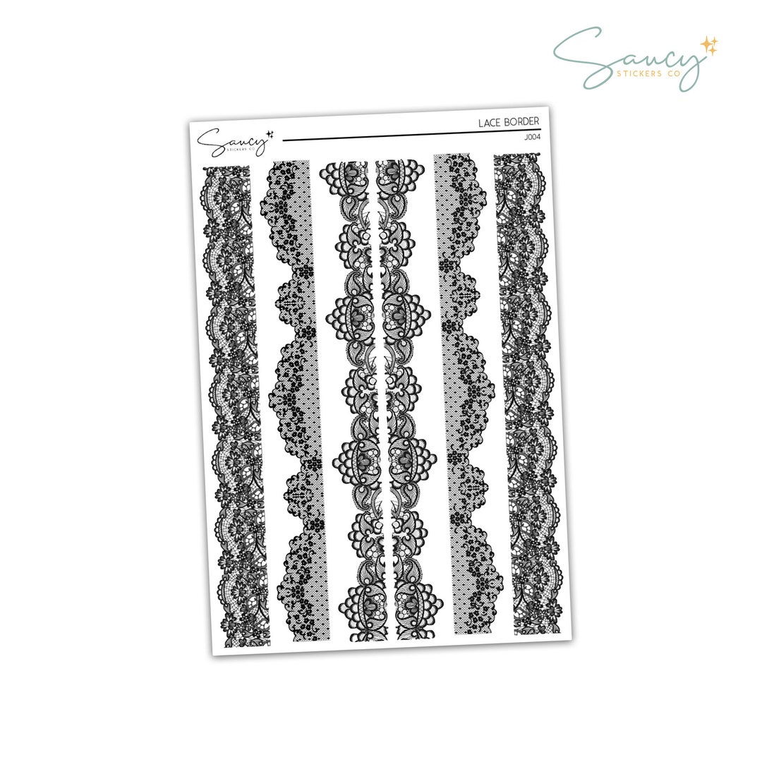 Black Lace Border Stickers: Journaling Planner Stickers - Etsy