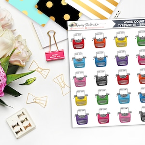 Typewriter Word Count Tracker | Writer Planner Stickers - Etsy