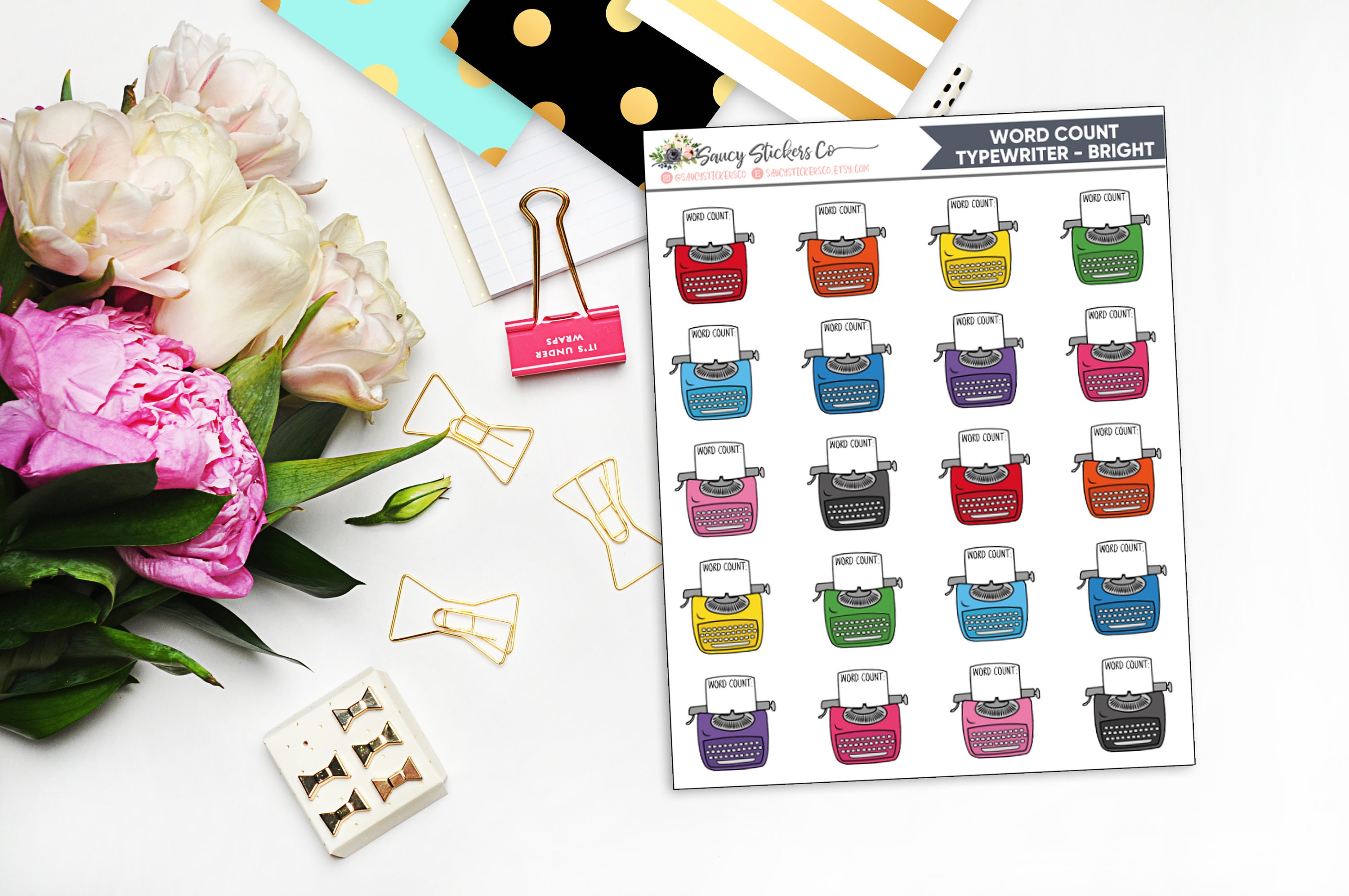 Typewriter Word Count Tracker Writer Planner Stickers - Etsy