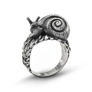Snail ring Freshwater snail ring Animal jewelry Leaf ring | Etsy