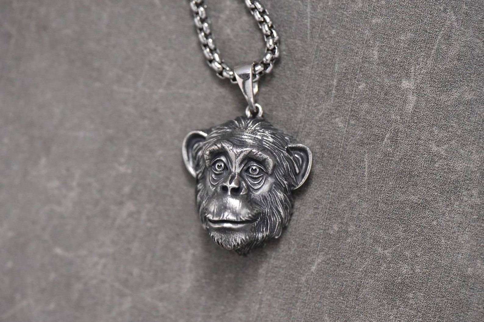 Monkey necklace Monkey pendant Monkey jewelry Animal jewelry | Etsy