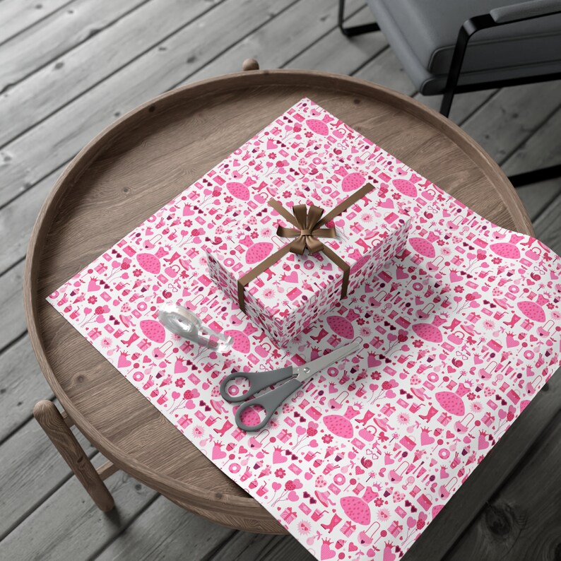 Pink Doll Barbie Wrapping Paper - Etsy