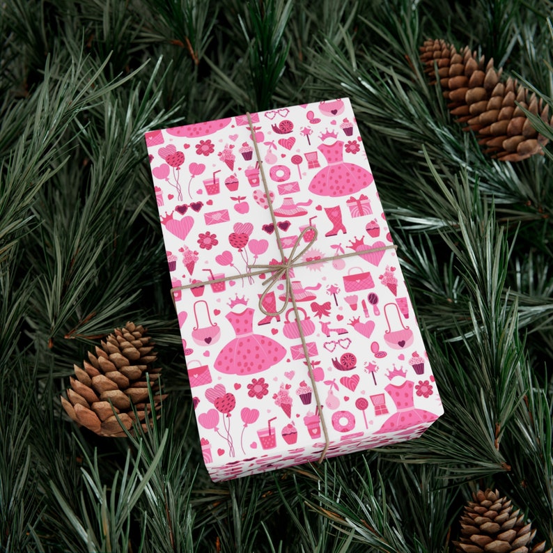 Pink Doll Barbie Wrapping Paper - Etsy