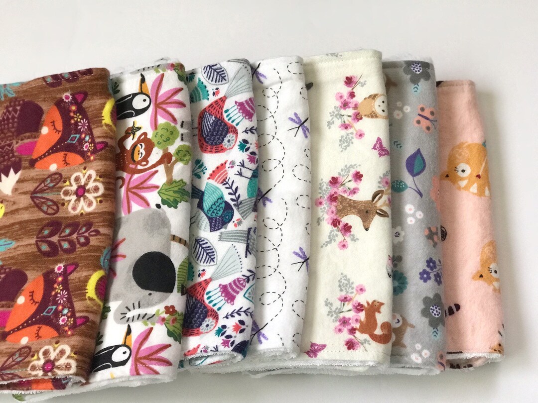 Flower Fox ~ Jungle Animal Burp Cloth ~ Parrots Burp Cloth ~ Dragonfly ...