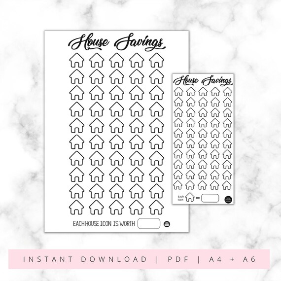 House Savings Tracker PDF Digital Download in A4 A6 - Etsy