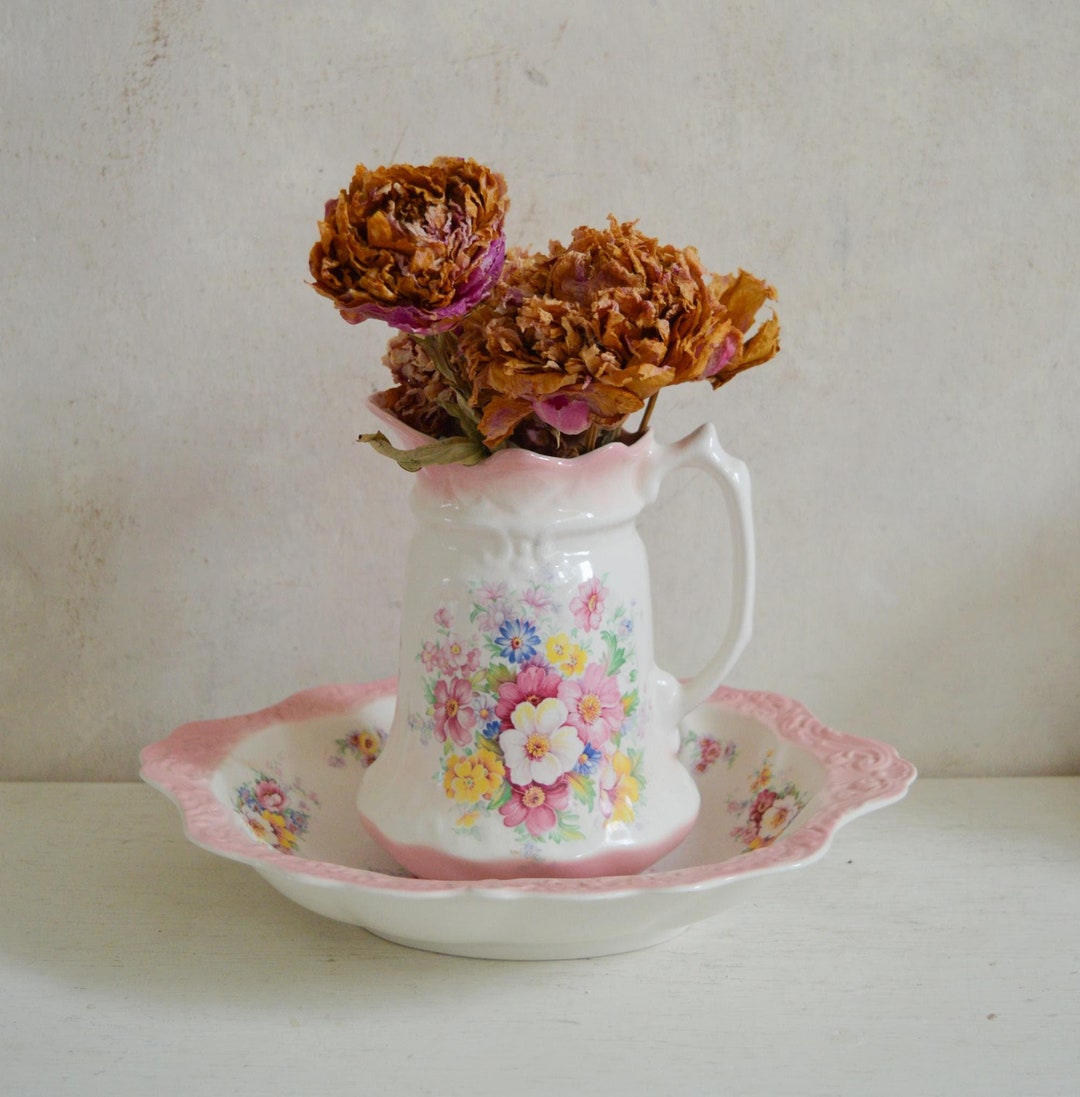 Vintage James Kent Pitcher and Bowl Set: Old Foley English Porcelain - Etsy