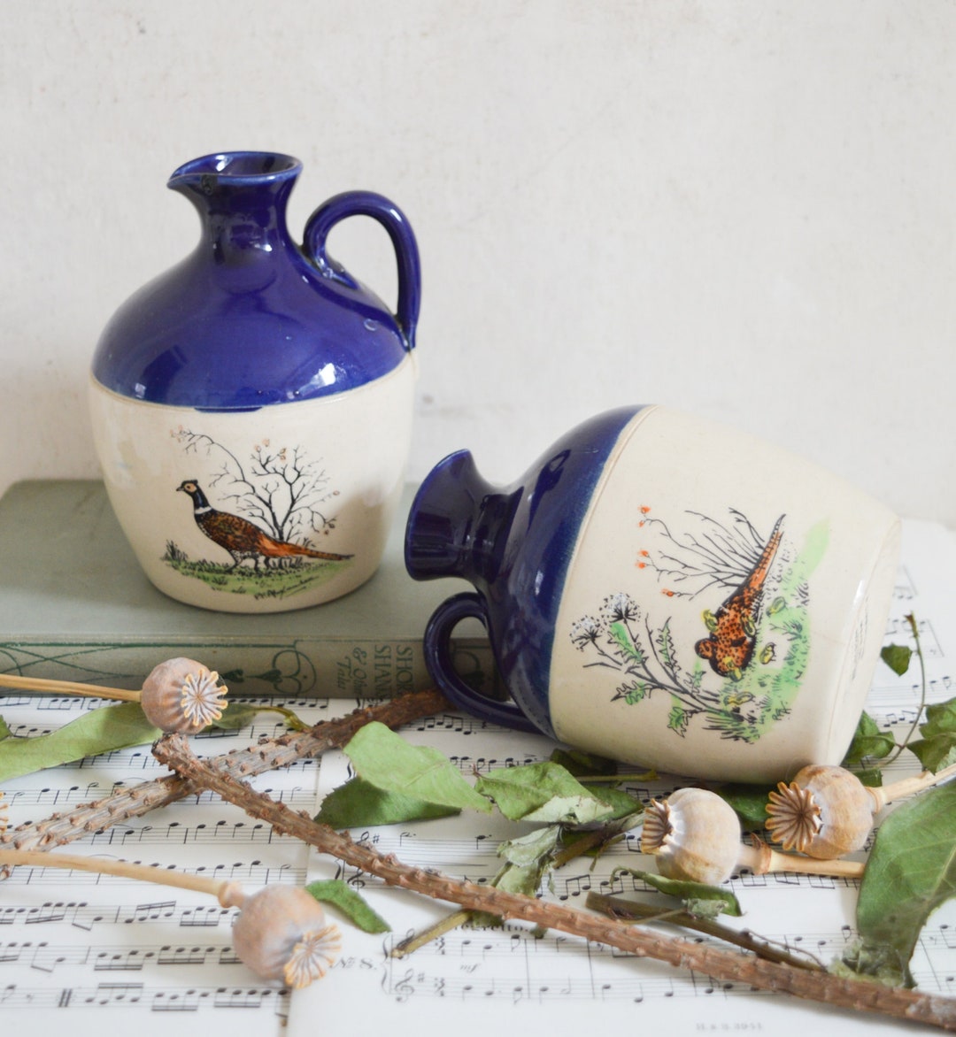 Rare Vintage Old Earthenware Farmhouse Cottage Jugs, Lindisfarne Mead ...