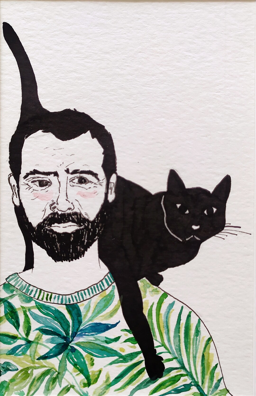 KHOL. Original Watercolor and Ink Illustration of a Young Man With a ...