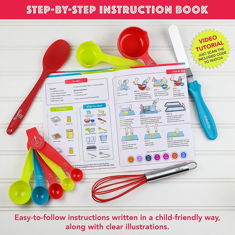 Baketivity Hot Soft Pretzel Making Kit for Kids - DIY Baking Set With ...