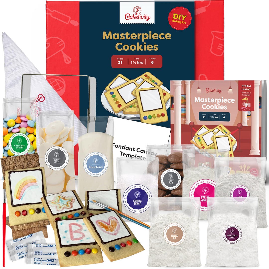 Baketivity Cookies Kit for Kids – Premeasured Ingredients, Step-by-step ...