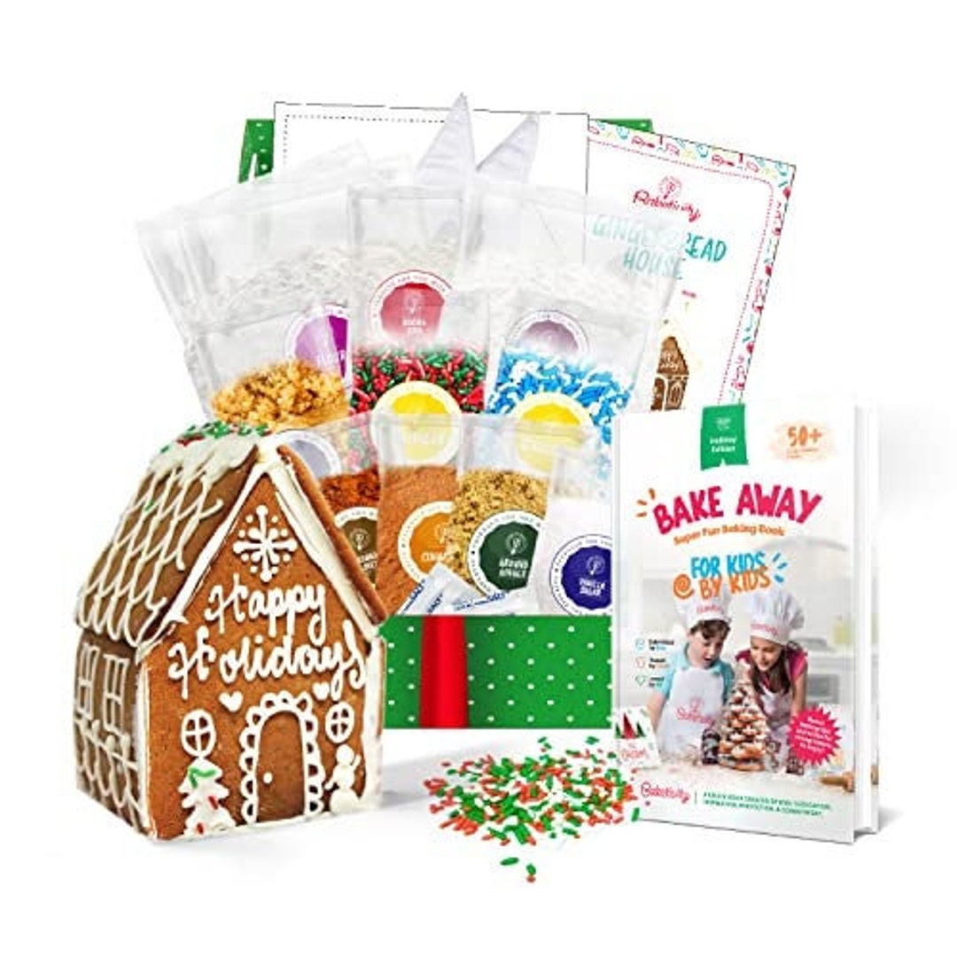 Baketivity Holiday Gingerbread House Kit and Kids Cookbook - Bake and ...