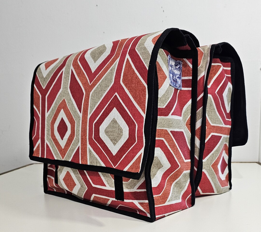 Red Geometric Print Panniers - Etsy