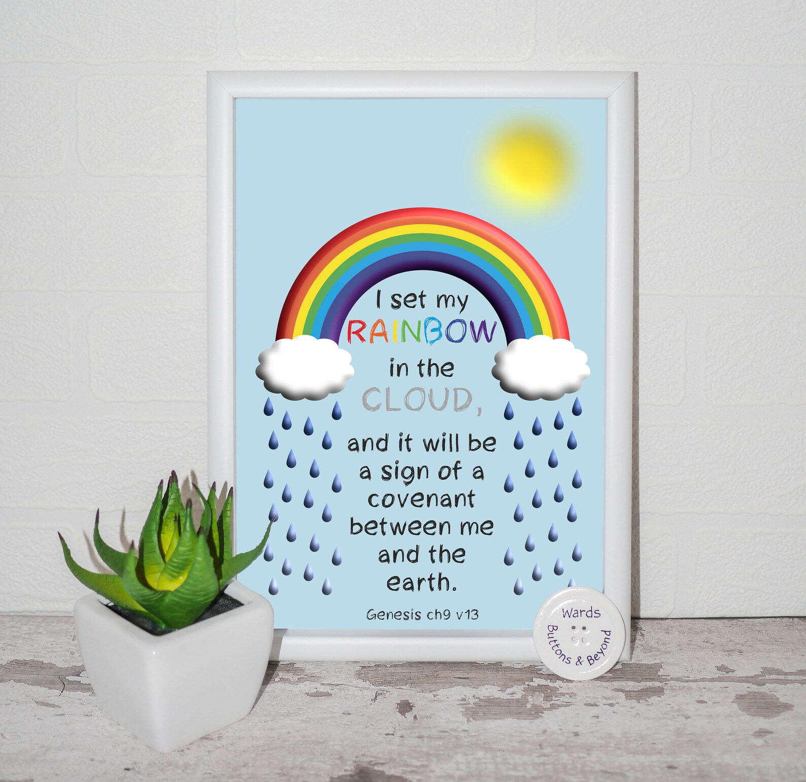 Rainbow Print Genesis 9:13 Bible Verse Print Christian - Etsy