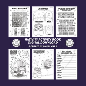 Printable Nativity Activity Book, Activity Sheets, Childrens Christmas ...