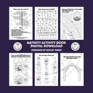 Printable Nativity Activity Book, Activity Sheets, Childrens Christmas ...