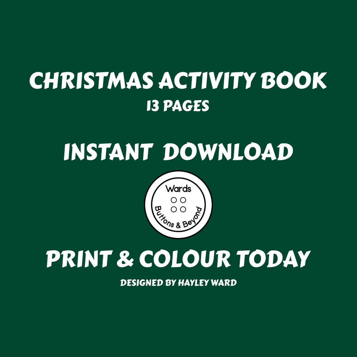 Printable Christmas Activity Book, Activity Sheets, Childrens Christmas ...