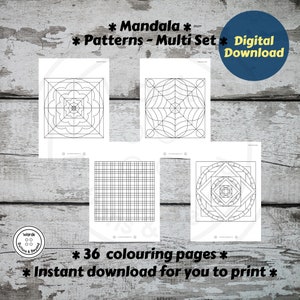 36 Printable Mandala Colouring Sheets, Activity Sheets, Downloadable ...