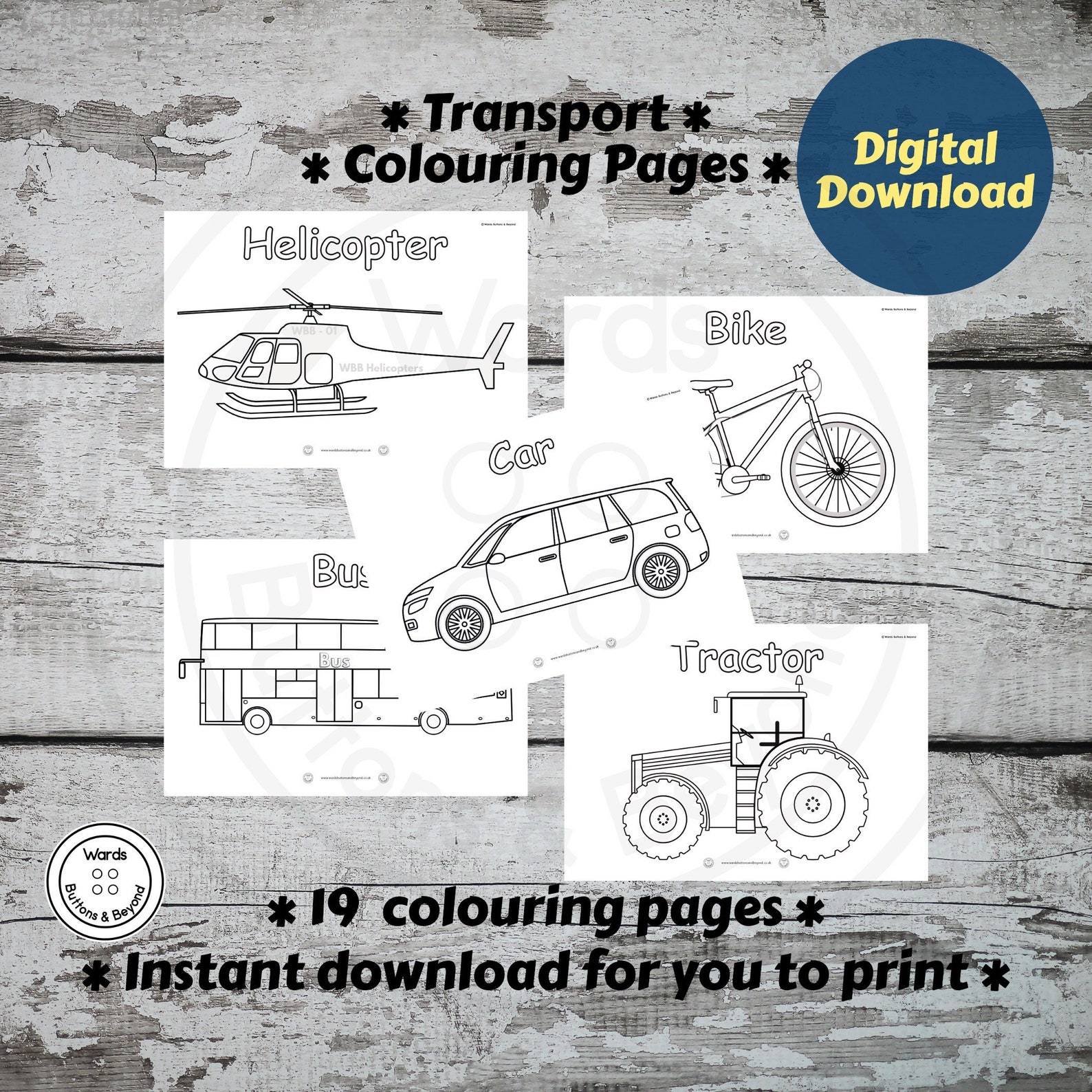 Printable Transport Colouring Sheets, Activity Sheets, Downloadable ...