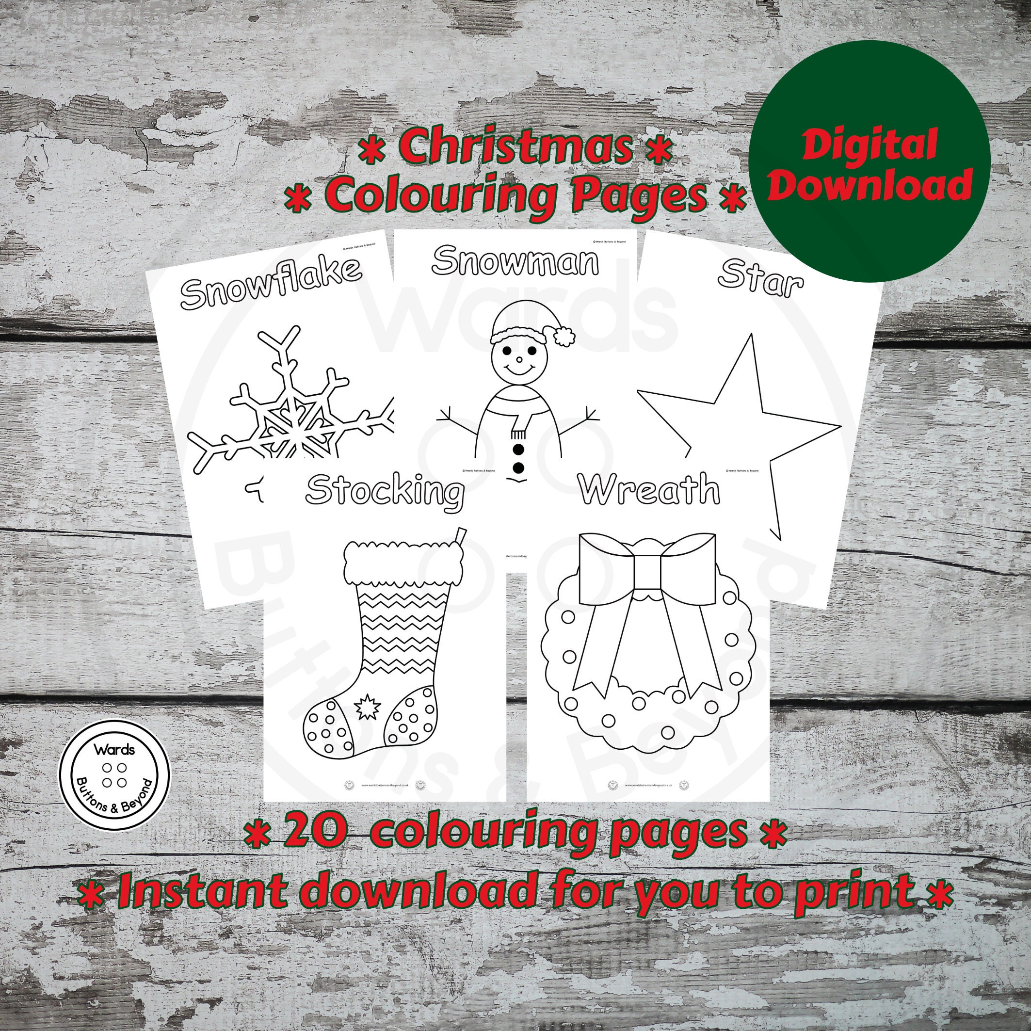 Printable Christmas Colouring Sheets, Activity Sheets, Downloadable ...